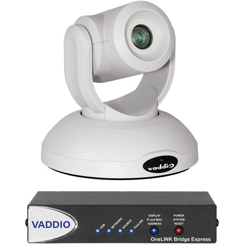 Vaddio RoboSHOT 40 UHD 4K OneLINK Bridge Express System (White Camera) – OfficeWonderland