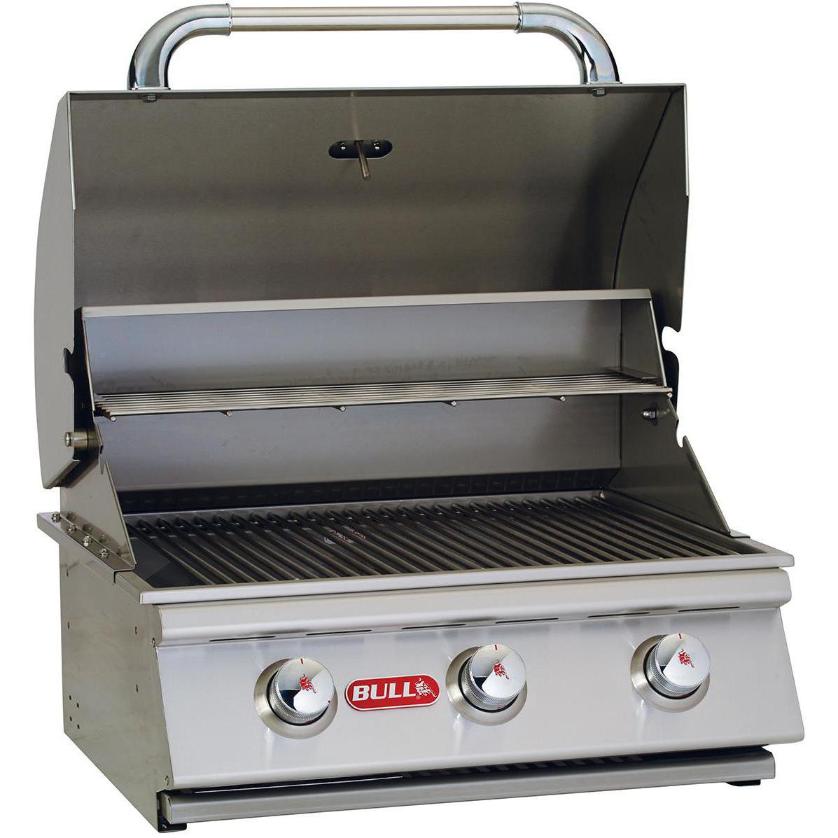 Bull Grills 69009NG Steer 25-Inch Stainless Steel 3-Burner Built-In Gr ...
