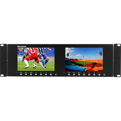Marshall Electronics ML-702W Dual 7" HDMI/3G-SDI Rackmount Monitor wit ...